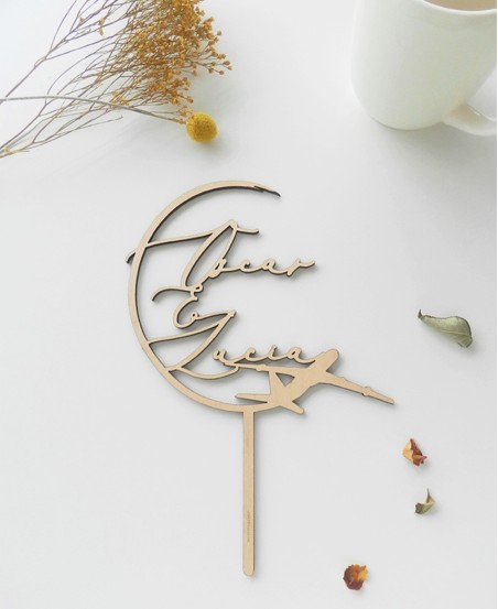 Cake Topper Personalizado Viaje Nombres | Marmarina